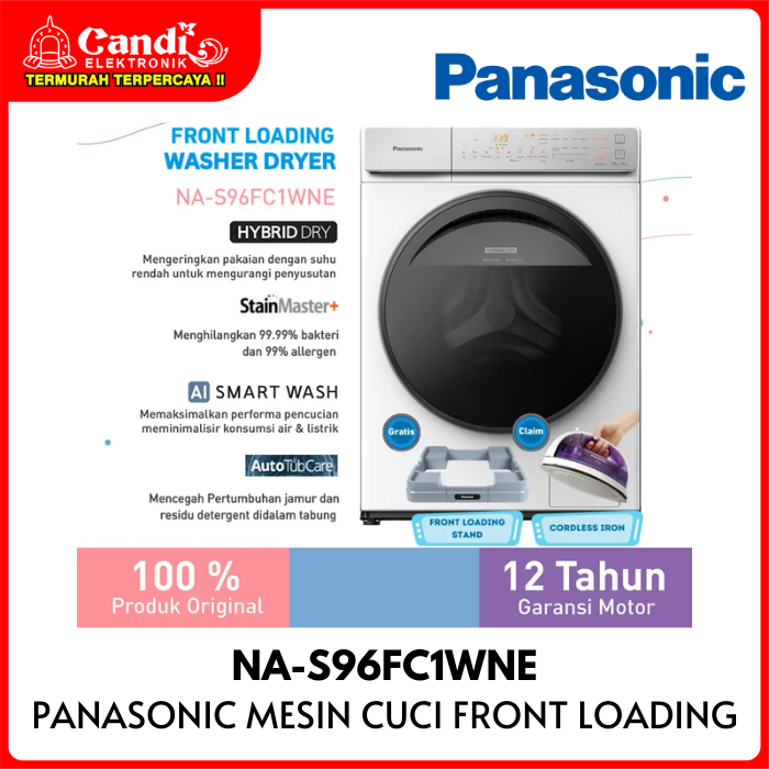 Jual PANASONIC WASHING MACHINE FRONT LOADING - Candielektronik.co.id ...